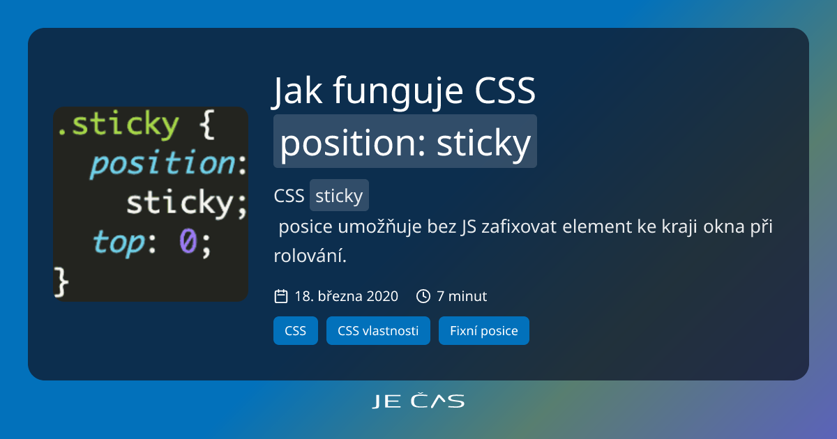 Jak funguje position: sticky